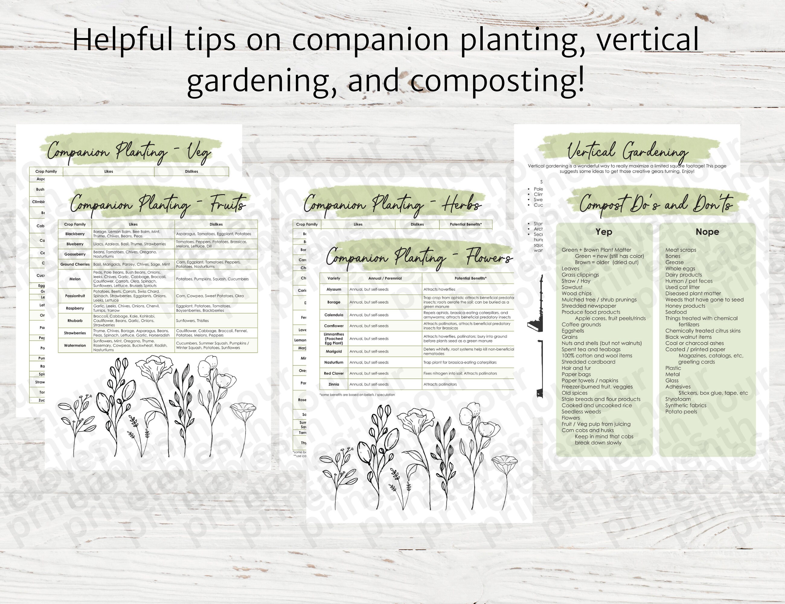 Garden Planner Printable, Seed Packet Envelope Printable Garden Journal ...