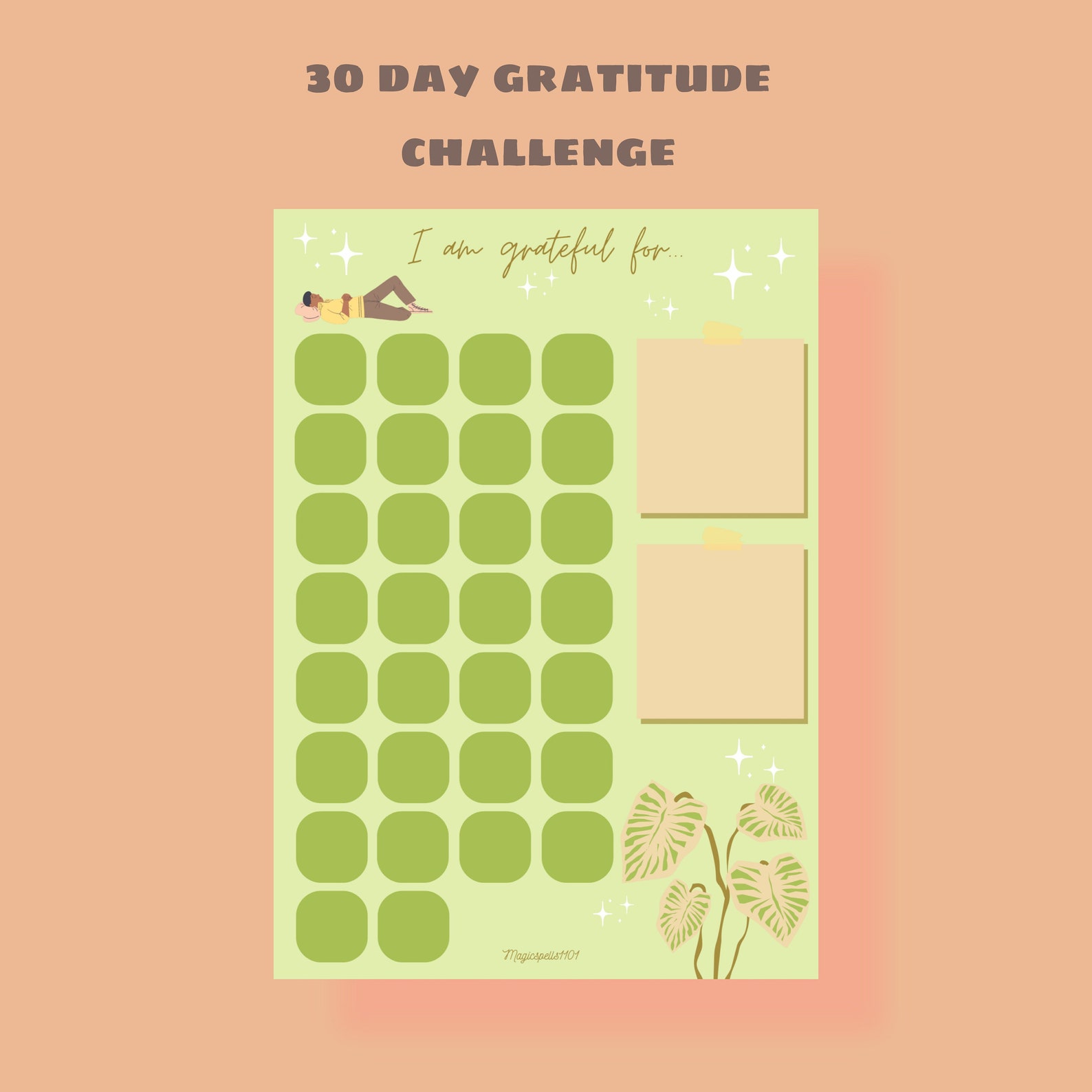 30 Days Gratitude Challenge Printable - Etsy