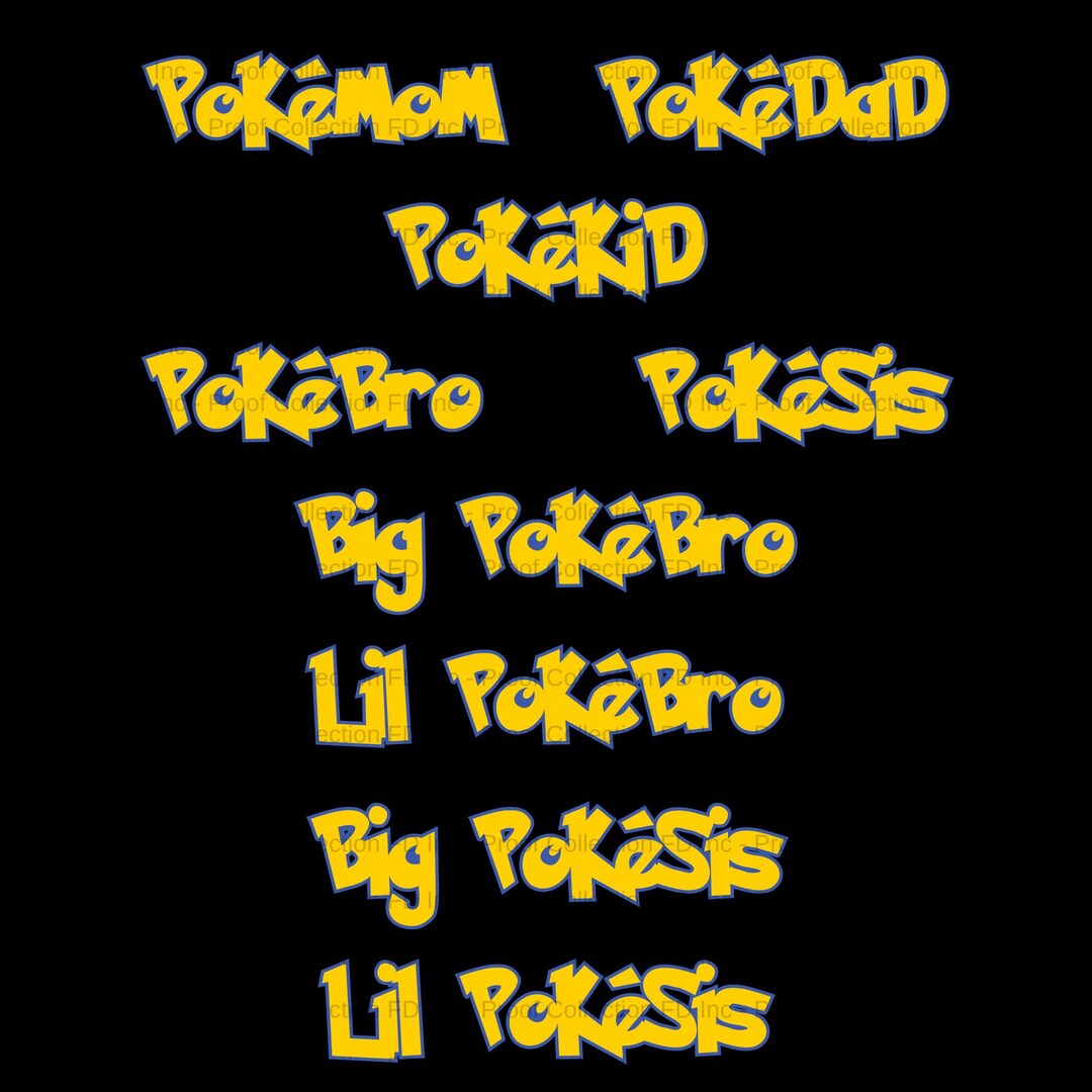Pokéfamily SVG, PNG Bundle Pokédad, Pokémom, Pokékid, Pokébro, Pokésis ...