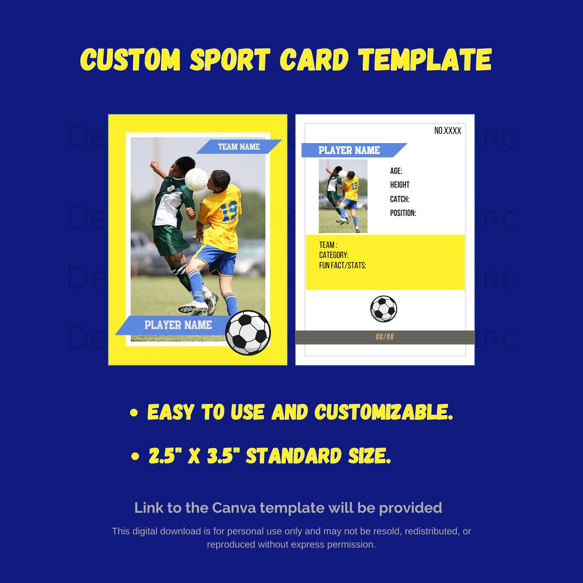Personalized Hockey Card Template Custom Sports Card Design Digital ...