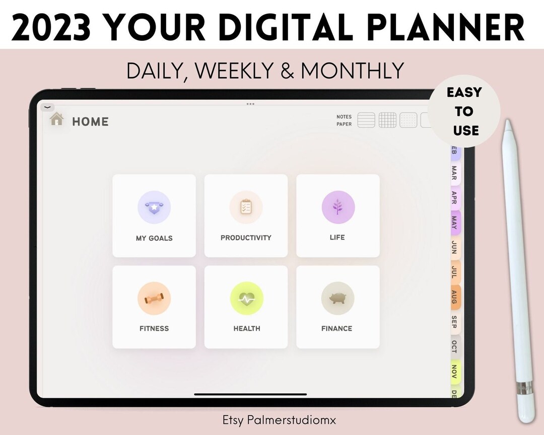 2023 Digital Planner, Goodnotes Planner, Daily, Weekly & Monthly ...