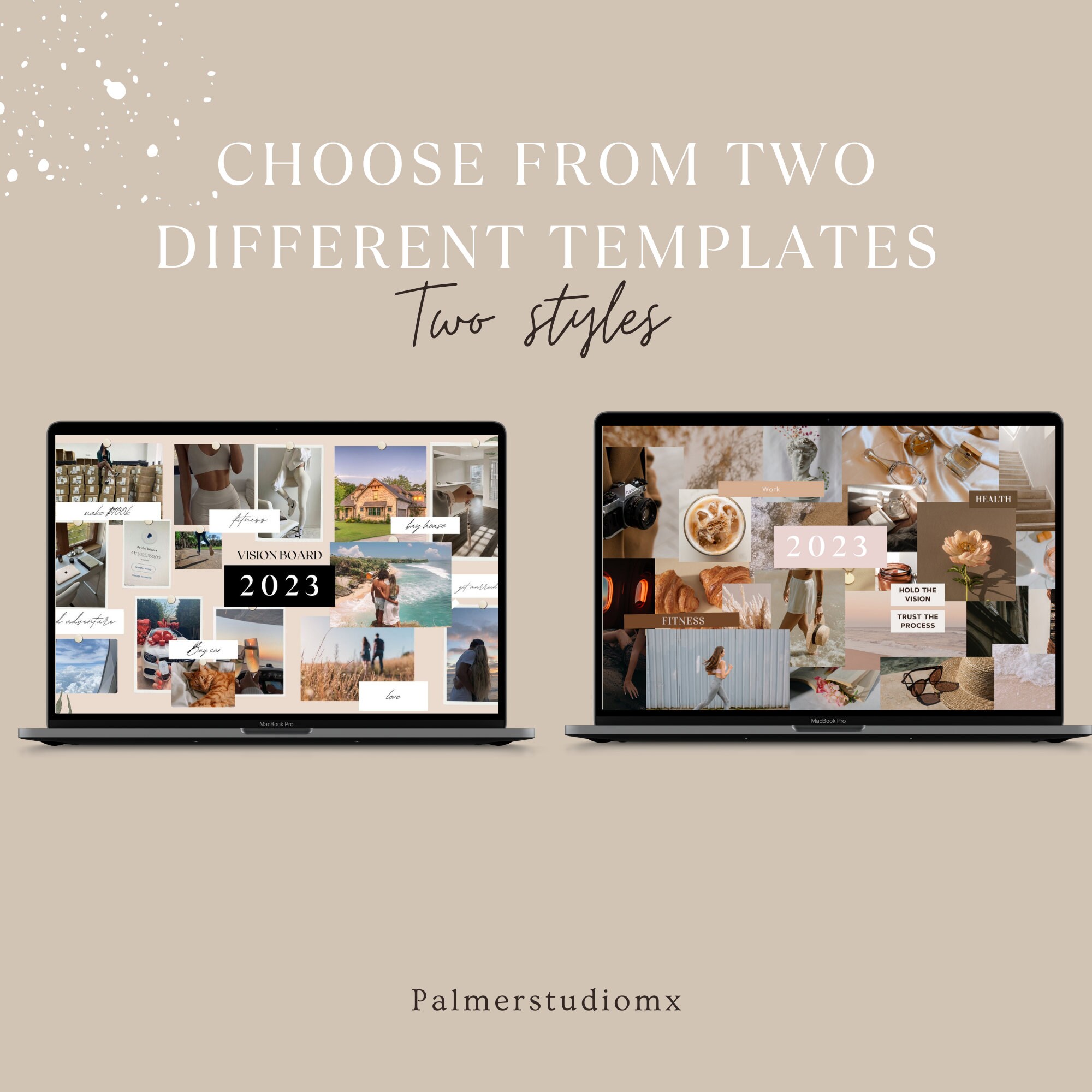 Digital Vision Board Template for Canva 2023 Vision Board - Etsy