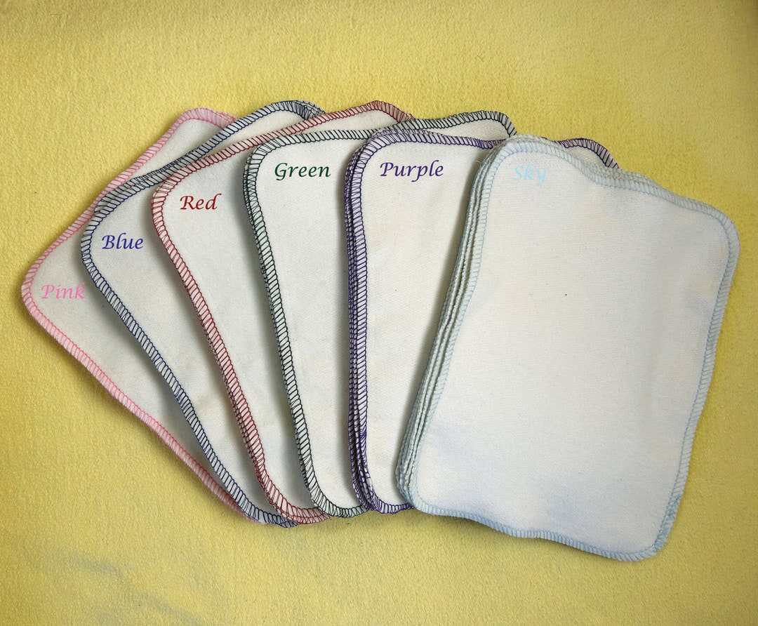 Organic Cotton Fleece Washcloths 6 X 8" 2 Layer I Organic Baby Fleece ...