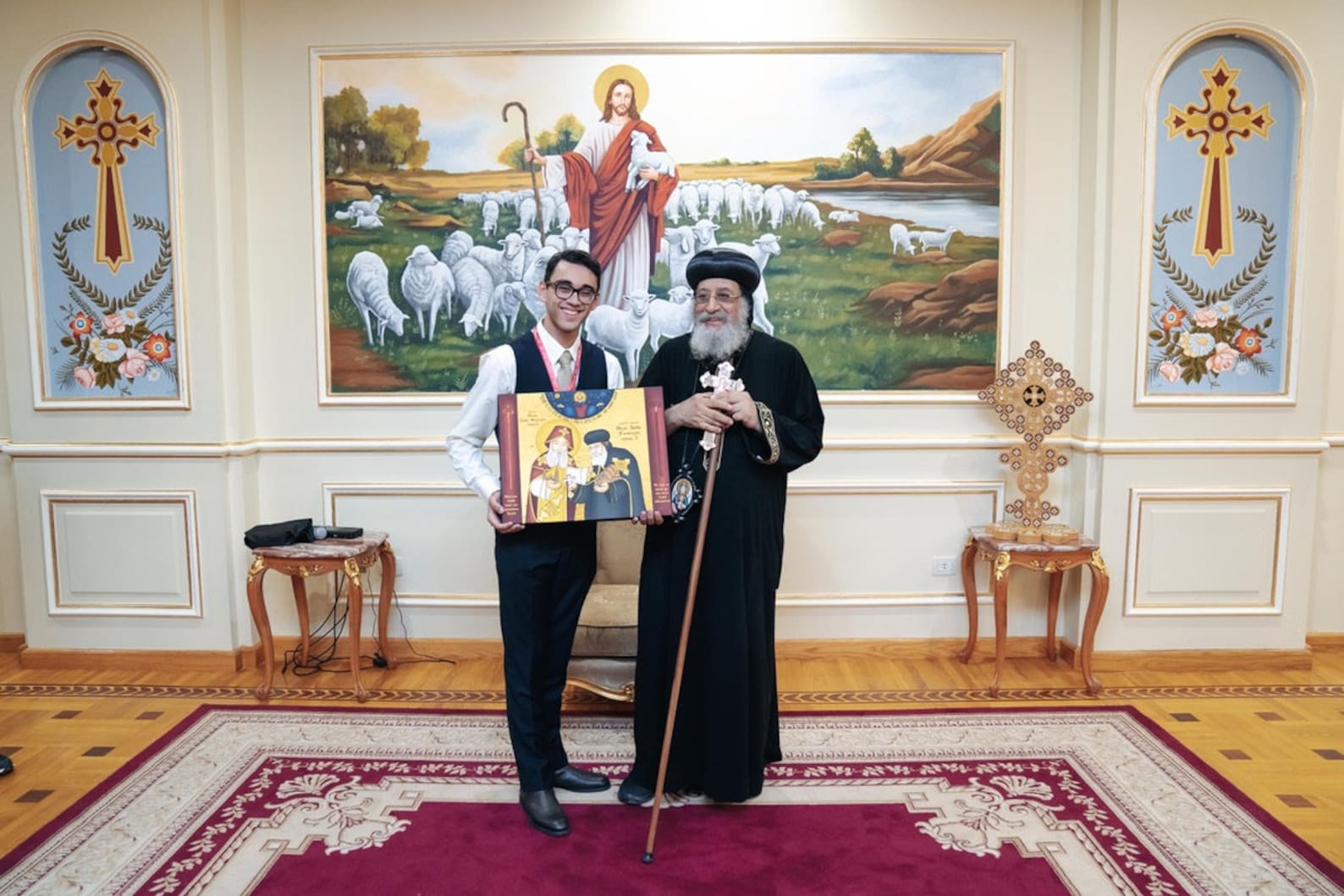 Pope Tawadros II and Pope Theodore I Icon - Papal Icon - Saints ...