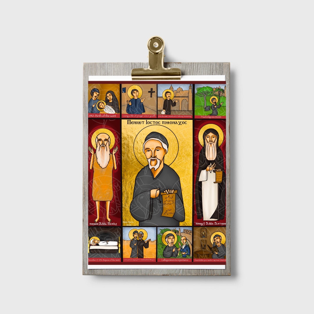 The Life of St Yostos El Antony Icon - Saints Icon - Coptic, Orthodox ...