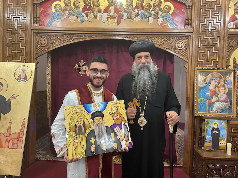 Bishop David, Pope Kyrillos, David the Prophet Icon - Saints Icon ...