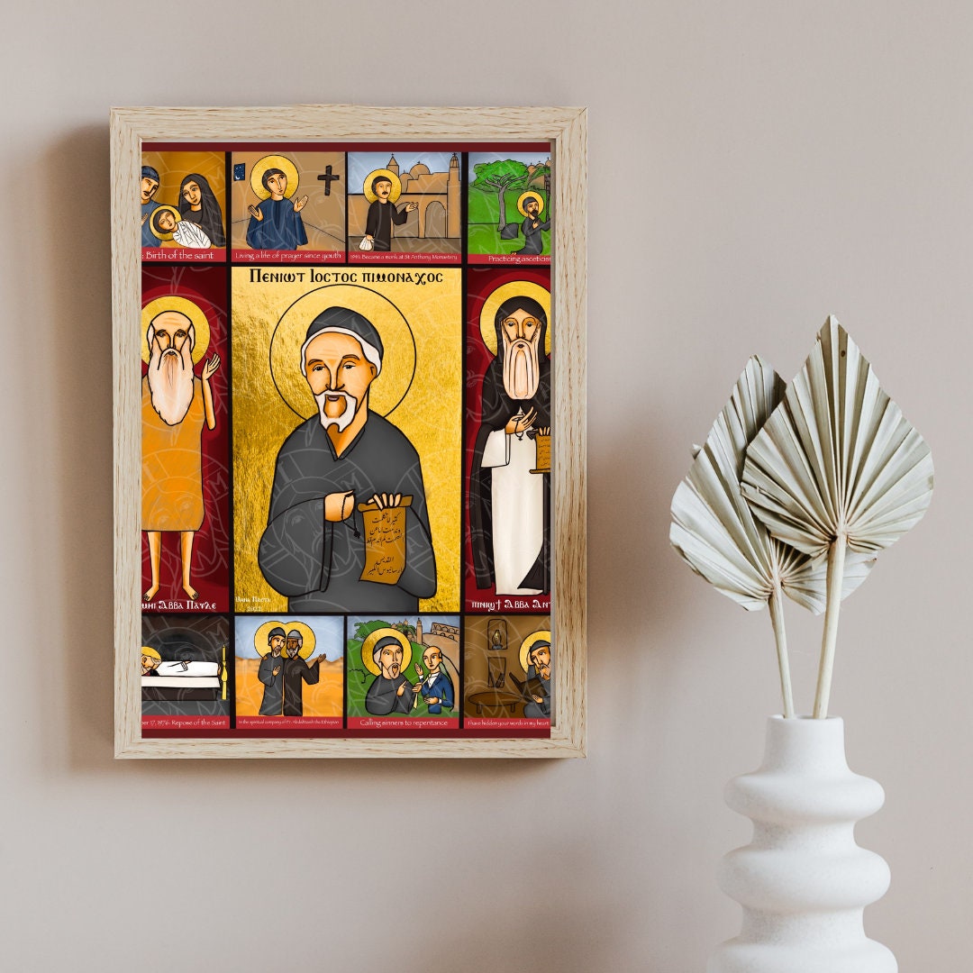 The Life of St Yostos El Antony Icon - Saints Icon - Coptic, Orthodox ...