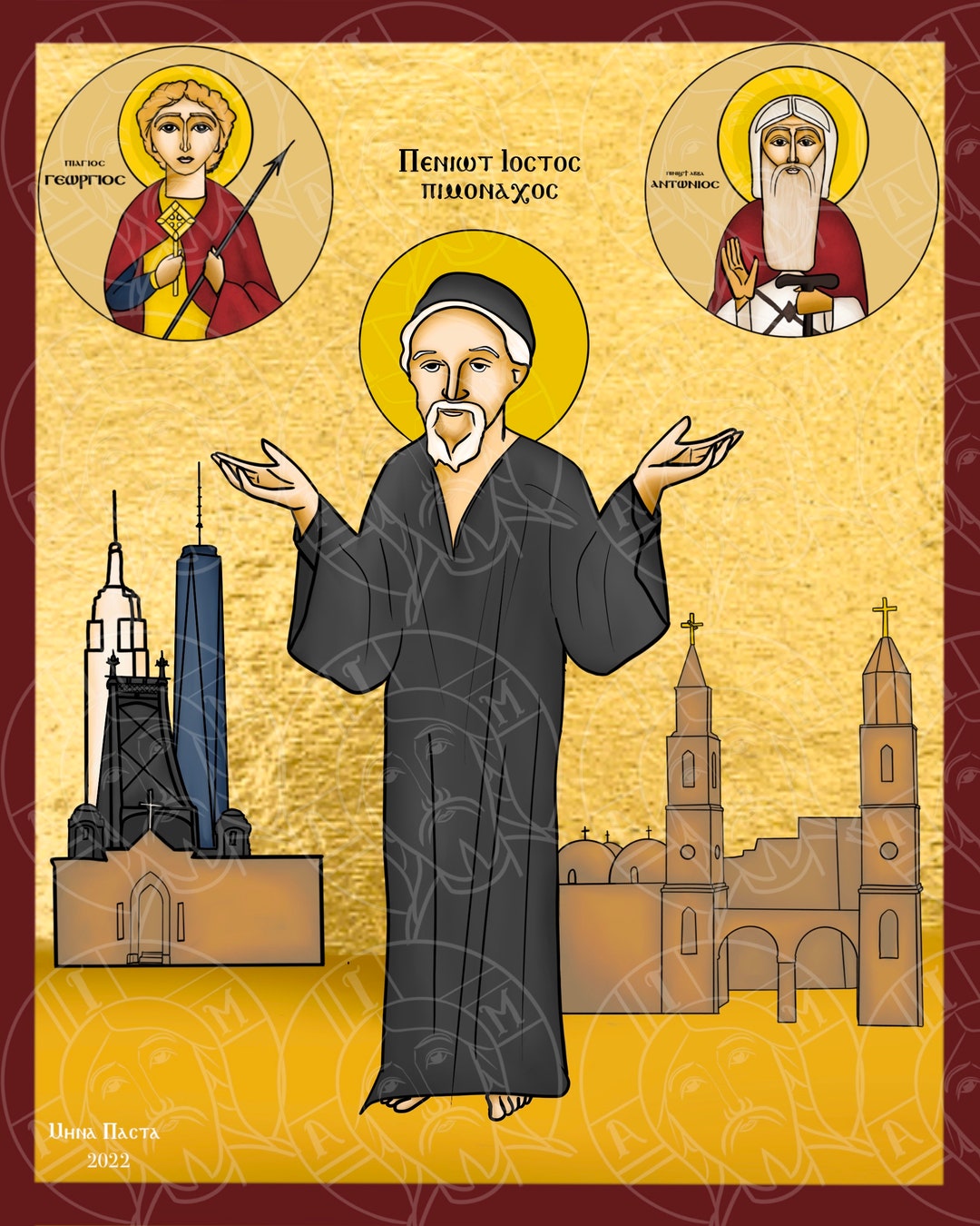 St Yostos El Antony Icon - Saints Icon - Coptic, Orthodox, Christian ...