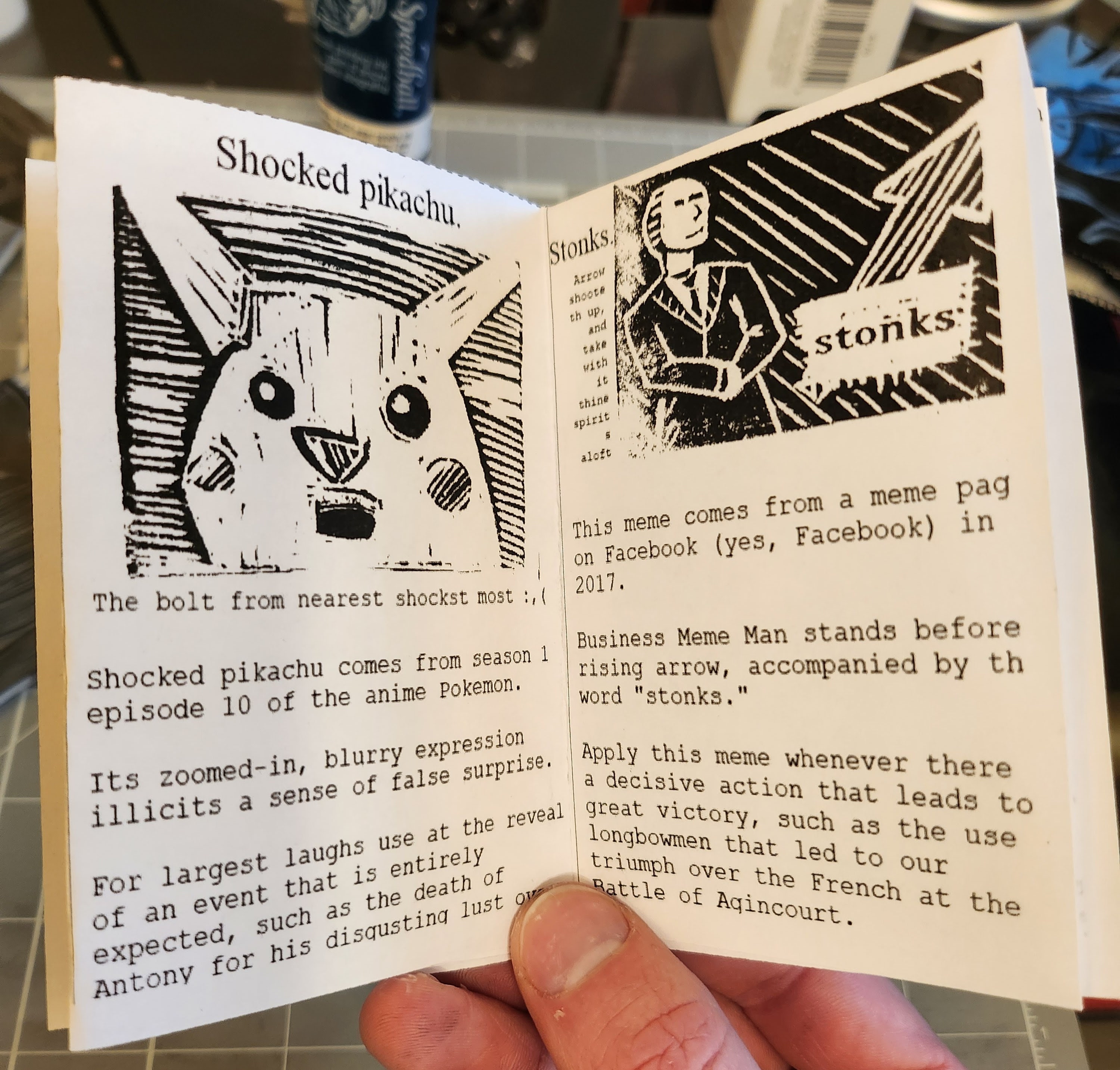 A Historical Survey of Memes - Zine (bonus Linocut Print Included!) - Etsy