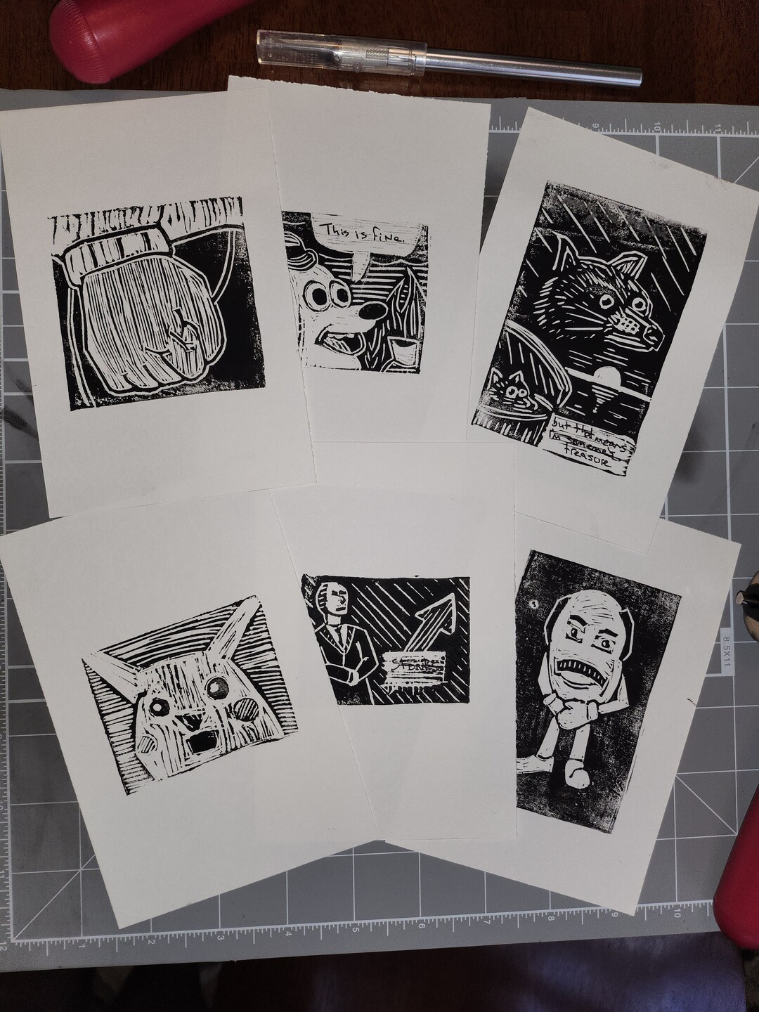 Meme Inspired Linocut Prints - Etsy
