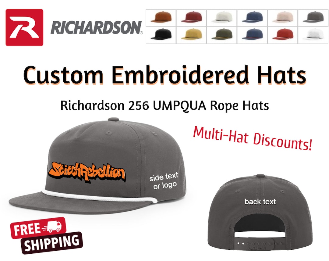 Custom Embroidered Rope Hats | Richardson Umpqua Snapback 256 | Custom ...
