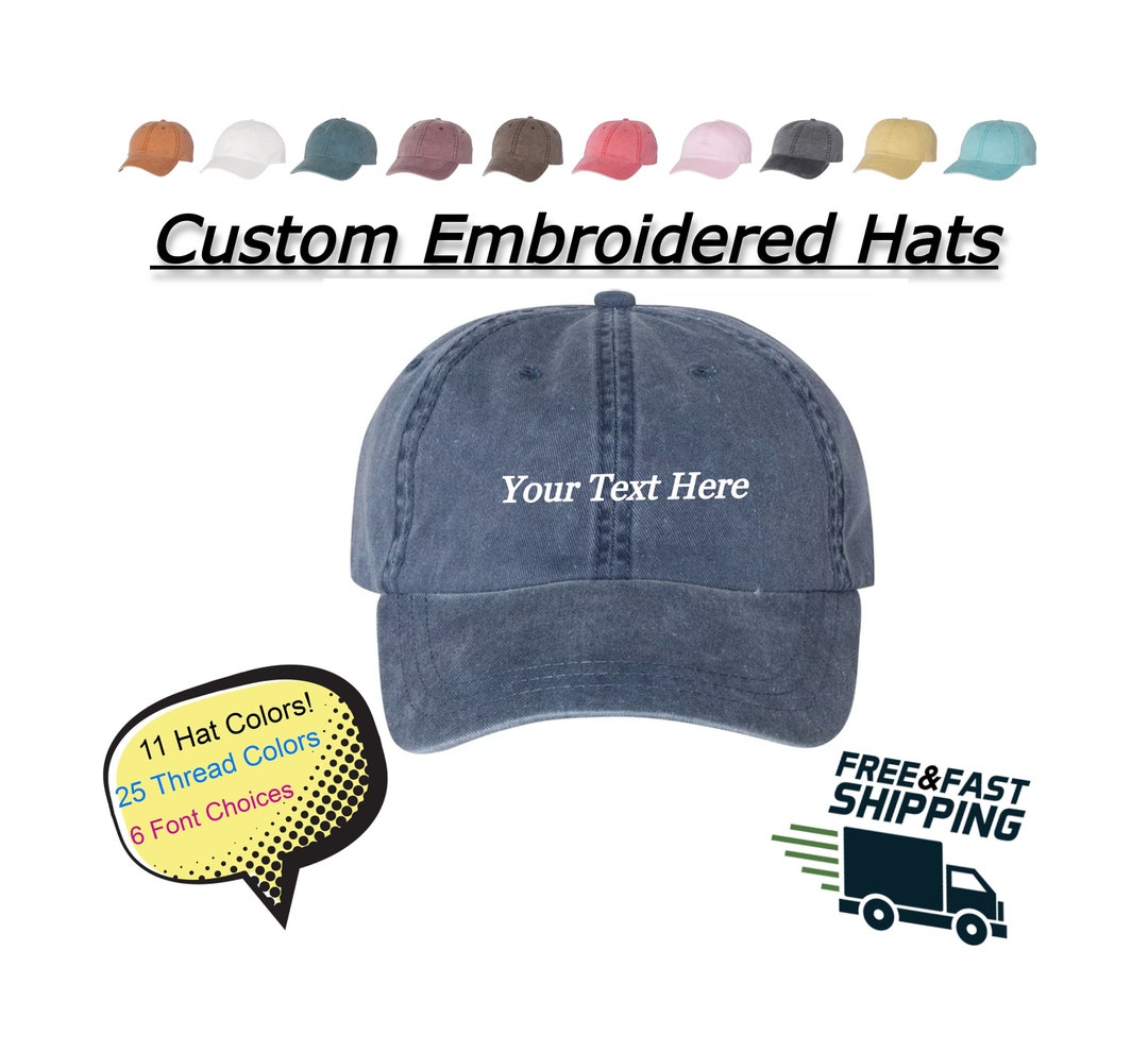 Custom Embroidered Dad Hats | Your Text or Logo | Personalized Hats ...