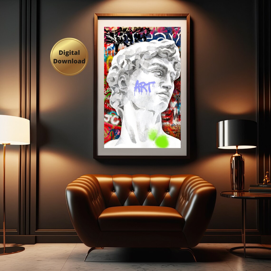 Michelangelo's David Statue Art Print, the Original Masterpiece Altered ...