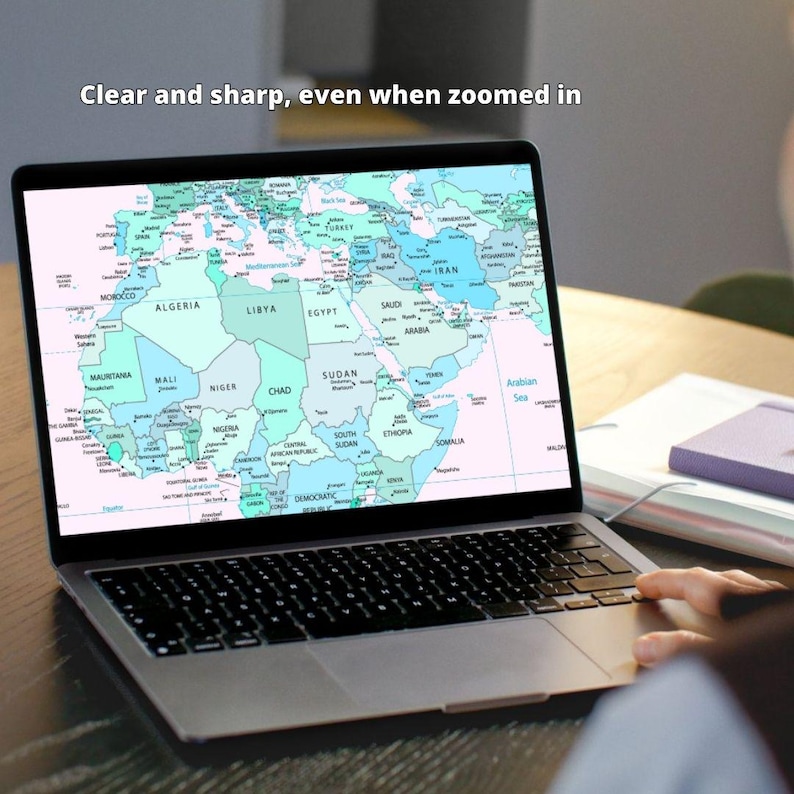 Political World Map – Large Format, Ultra-high-resolution Printable ...