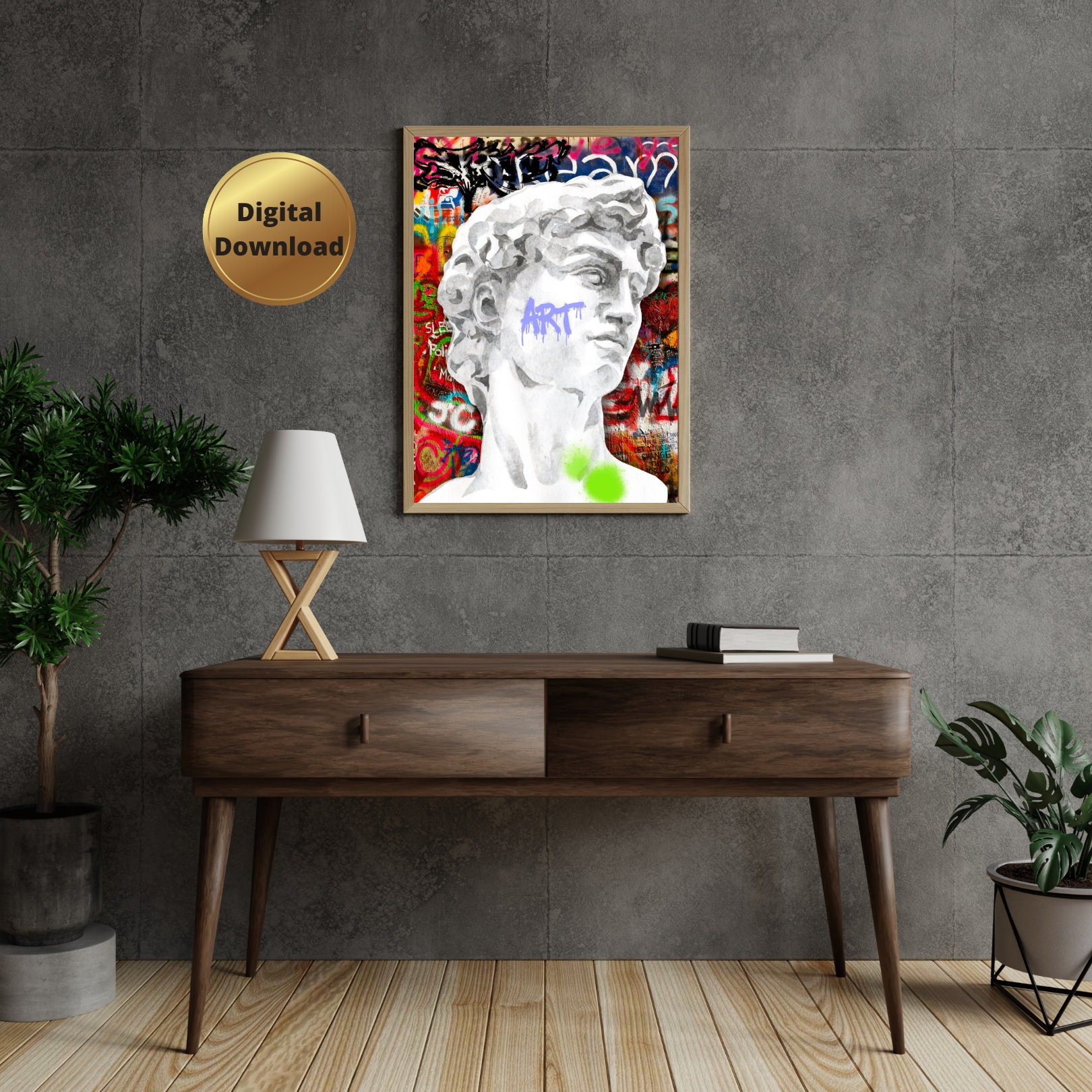 Michelangelo's David Statue Art Print, the Original Masterpiece Altered ...