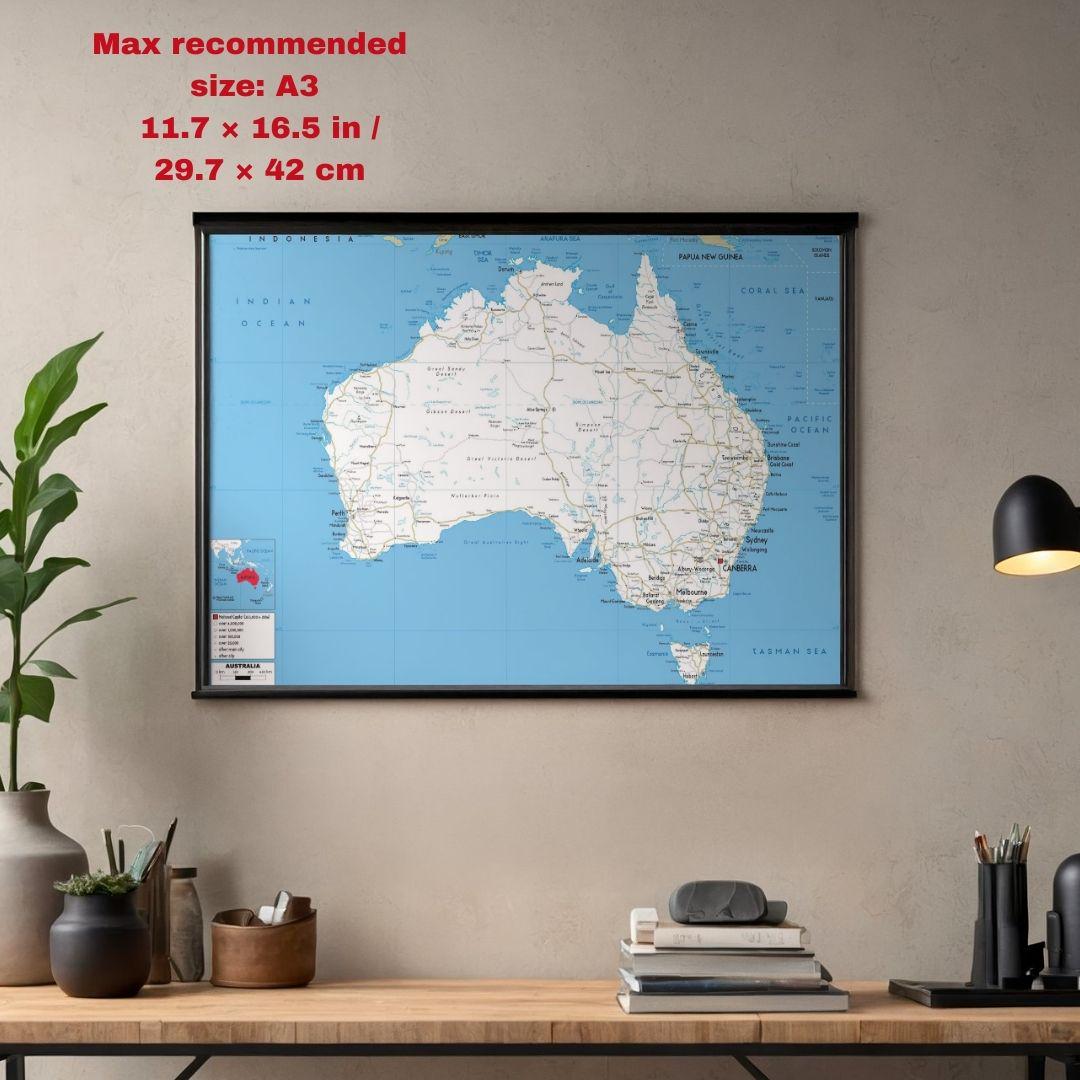 Printable Australia Digital Political Map Colorful Mapping With ...
