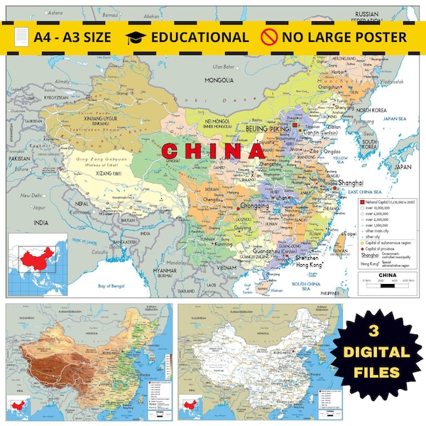 China Map Digital - Etsy UK