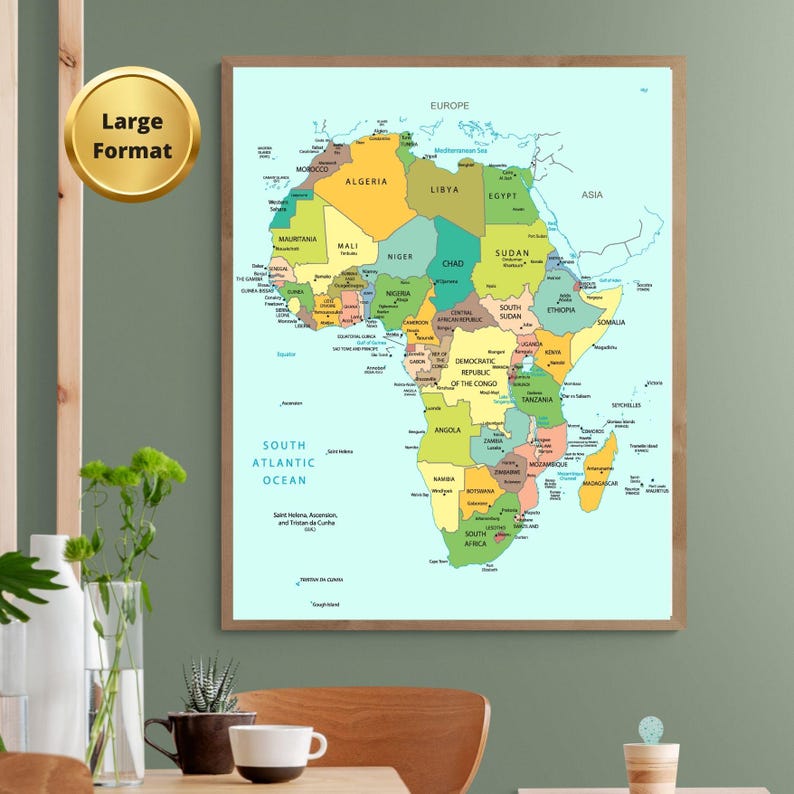 Africa Political Map Pack: SVG + PDF + JPG High-resolution Printable - Etsy