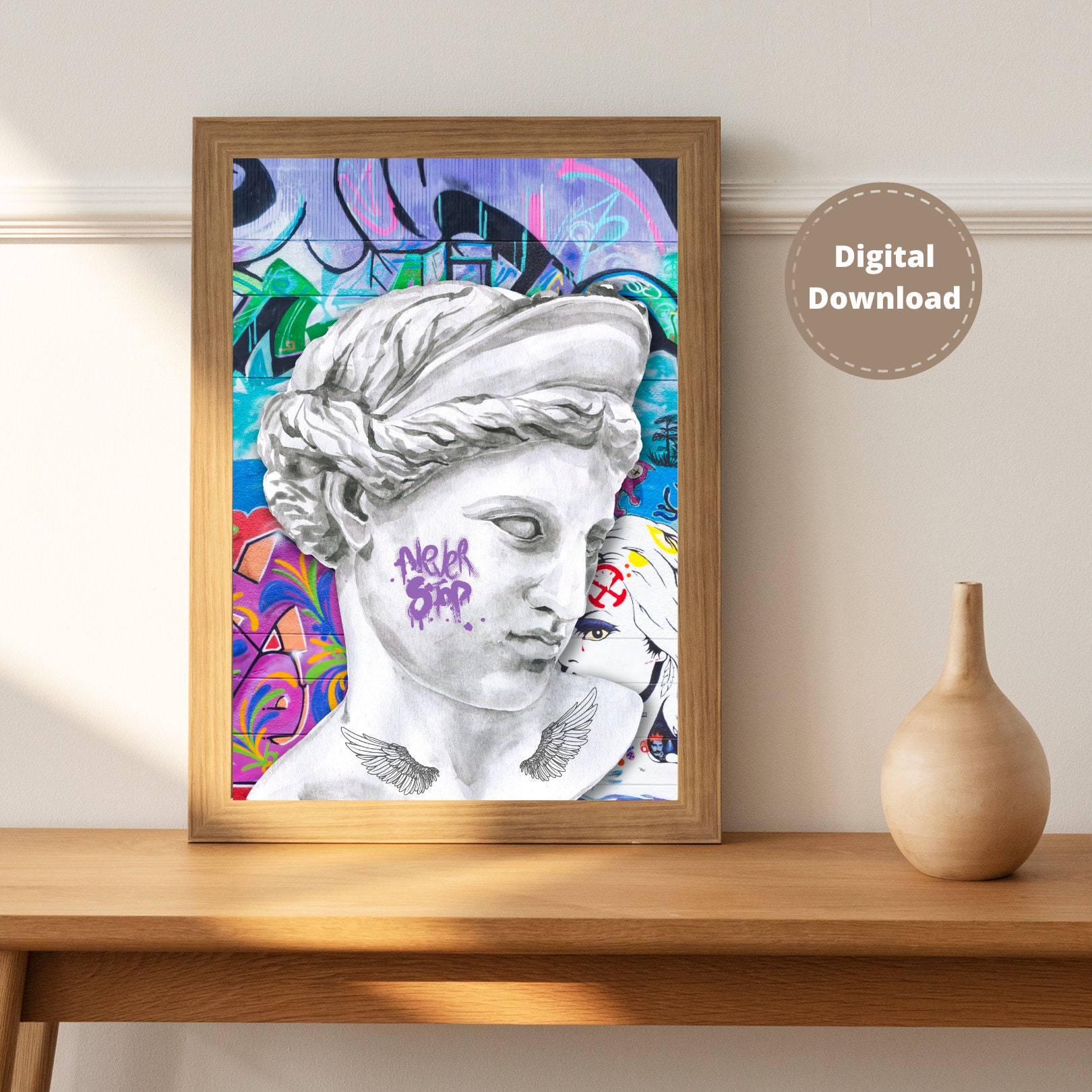 Printable Aphrodite Sculpture Wall Art, Greek Goddess Pop Art, Ancient ...