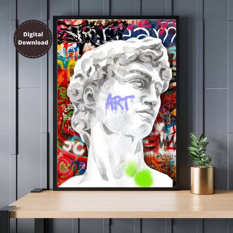 Michelangelo's David Statue Art Print, the Original Masterpiece Altered ...