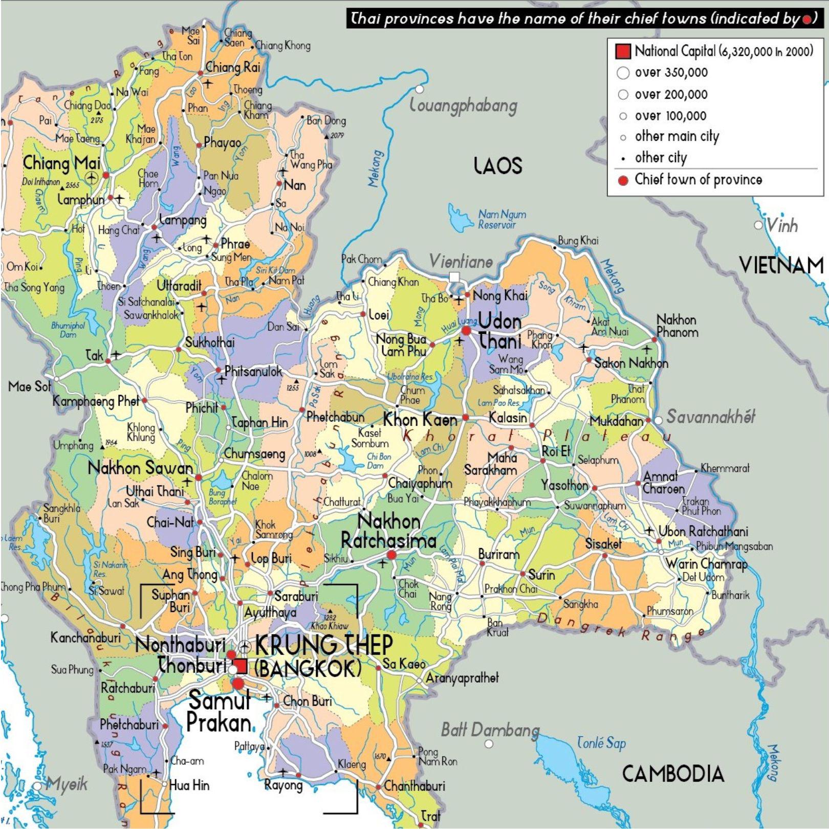 Printable THAILAND Political Map Digital Download and 2 Bonus ...