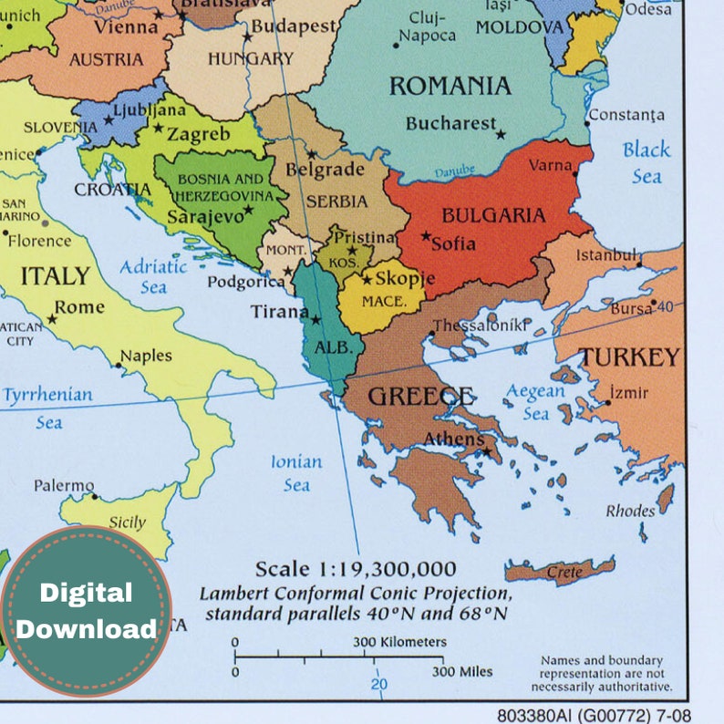 Printable Political Map of Europe, Mapping Countries of Europe, Lively ...
