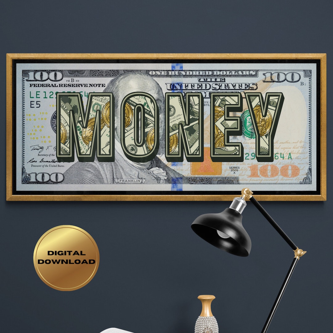 Extra Large 100 Dollar Bill for Decor, Quote About Money and Succes ...