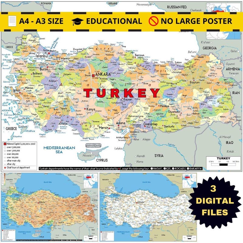 Push Pin Map of Turkey - Etsy