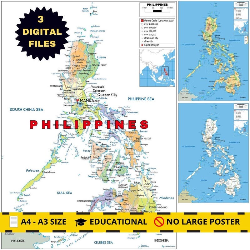 Wall Maps of Southeast Asia - Etsy