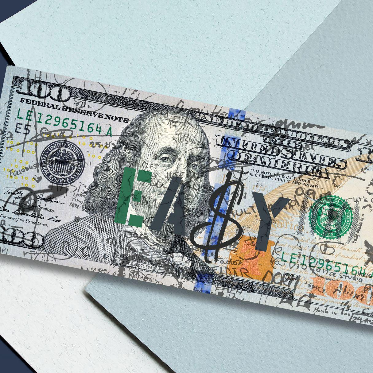 Printable Extra Large 100 Dollar Bill Pop Art Poster, Graffiti Street ...