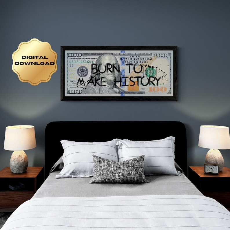 100 Dollar Bill Poster, Inspirational Money Quote, High Resolution ...