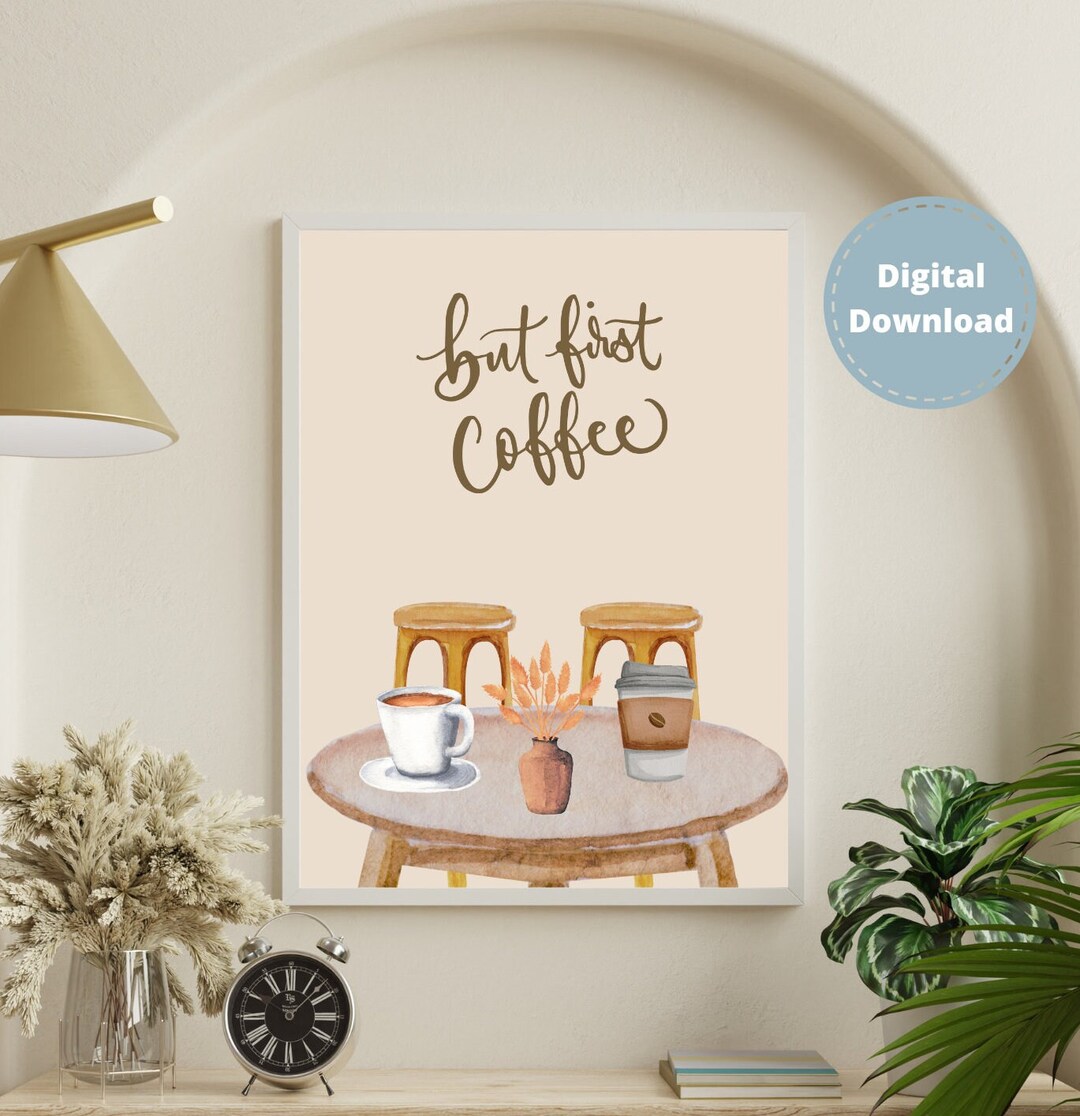 Printable Coffee Shop Decor Coffee Quote Kitchen Wall Art - Etsy