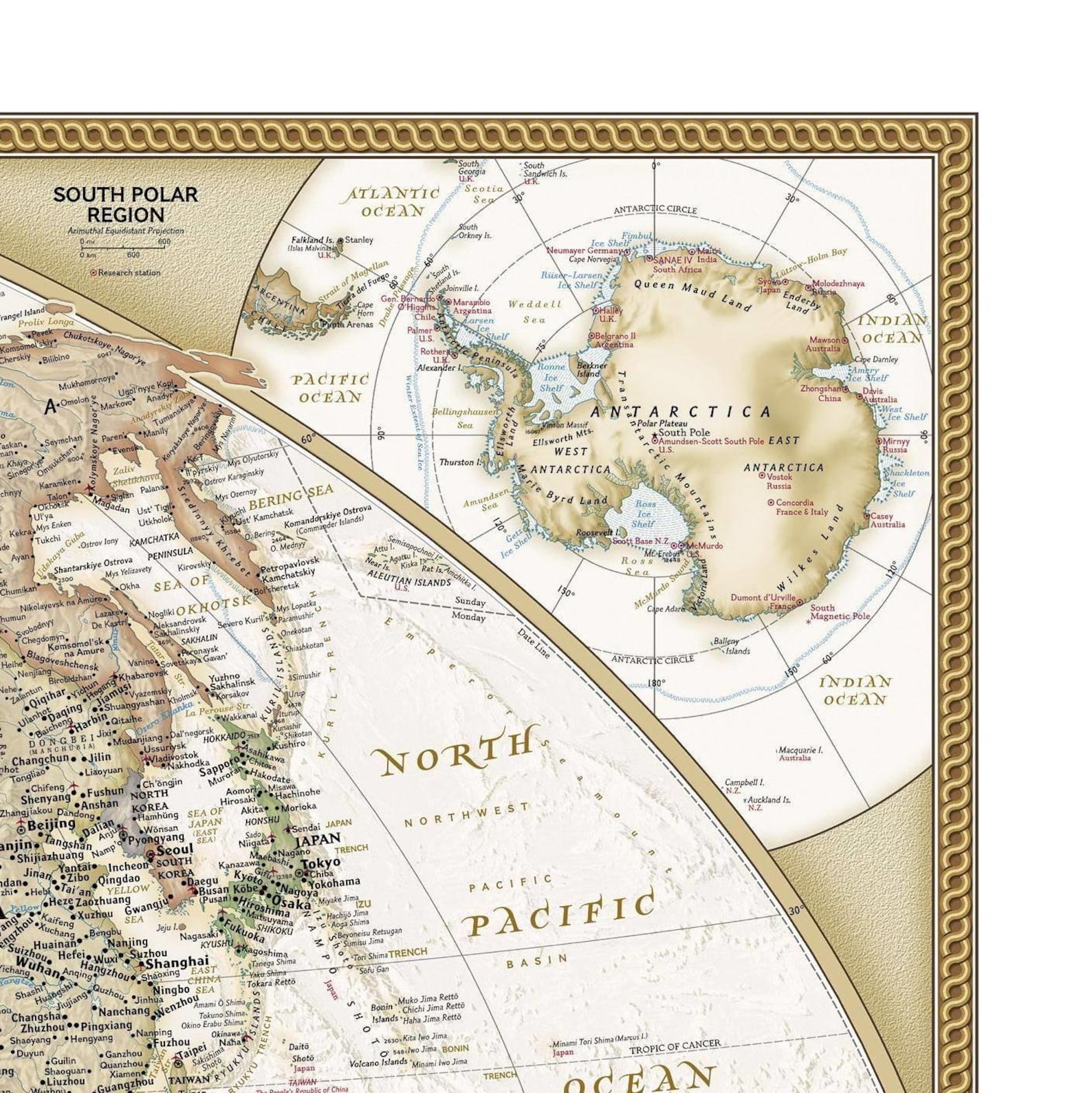 Printable Vintage World Map Antique Style, Very Detailed Map of the ...