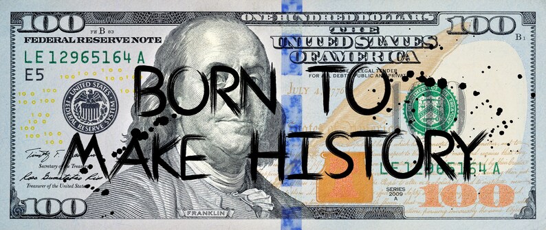 100 Dollar Bill Poster, Inspirational Money Quote, High Resolution ...