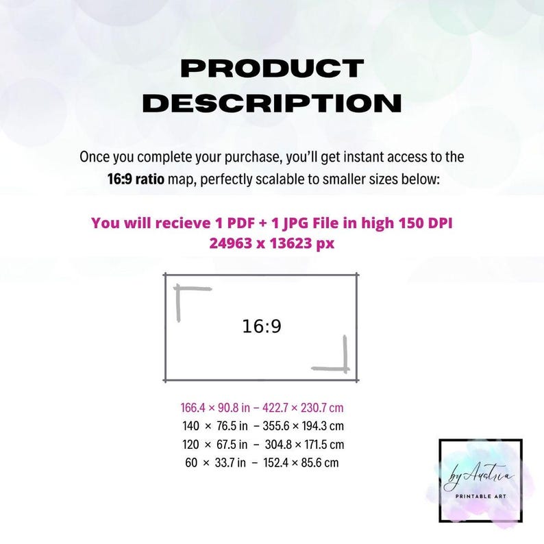 Political World Map – Large Format, Ultra-high-resolution Printable ...