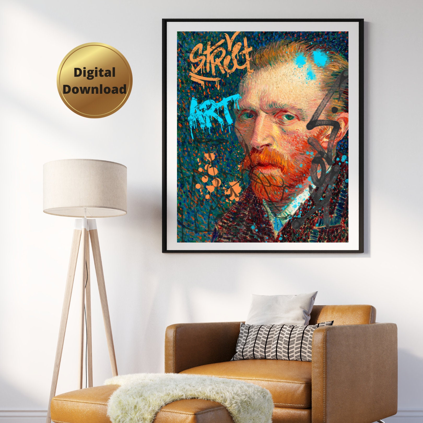 VAN GOGH Self Portrait Printable Art the Iconic Original - Etsy