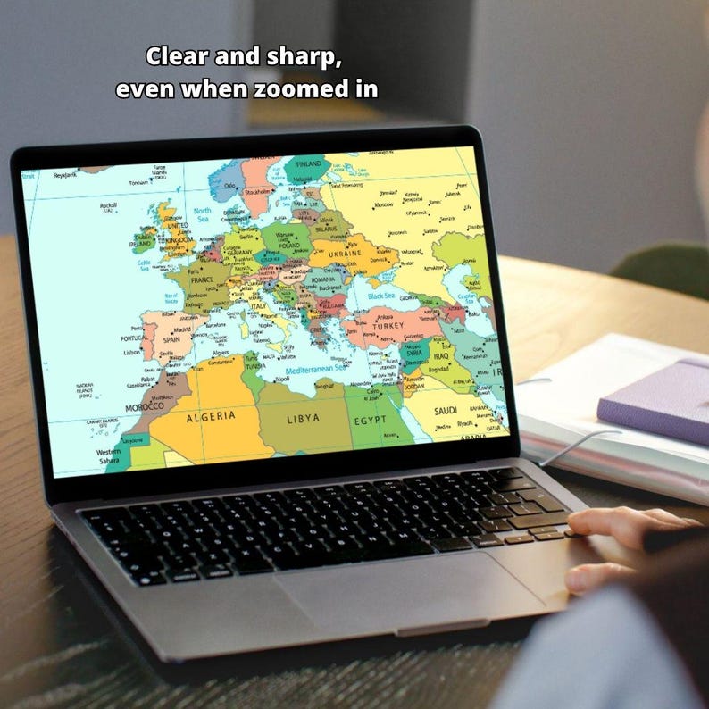 Giant Political World Map Printable | Panoramic Ultra High-resolution ...