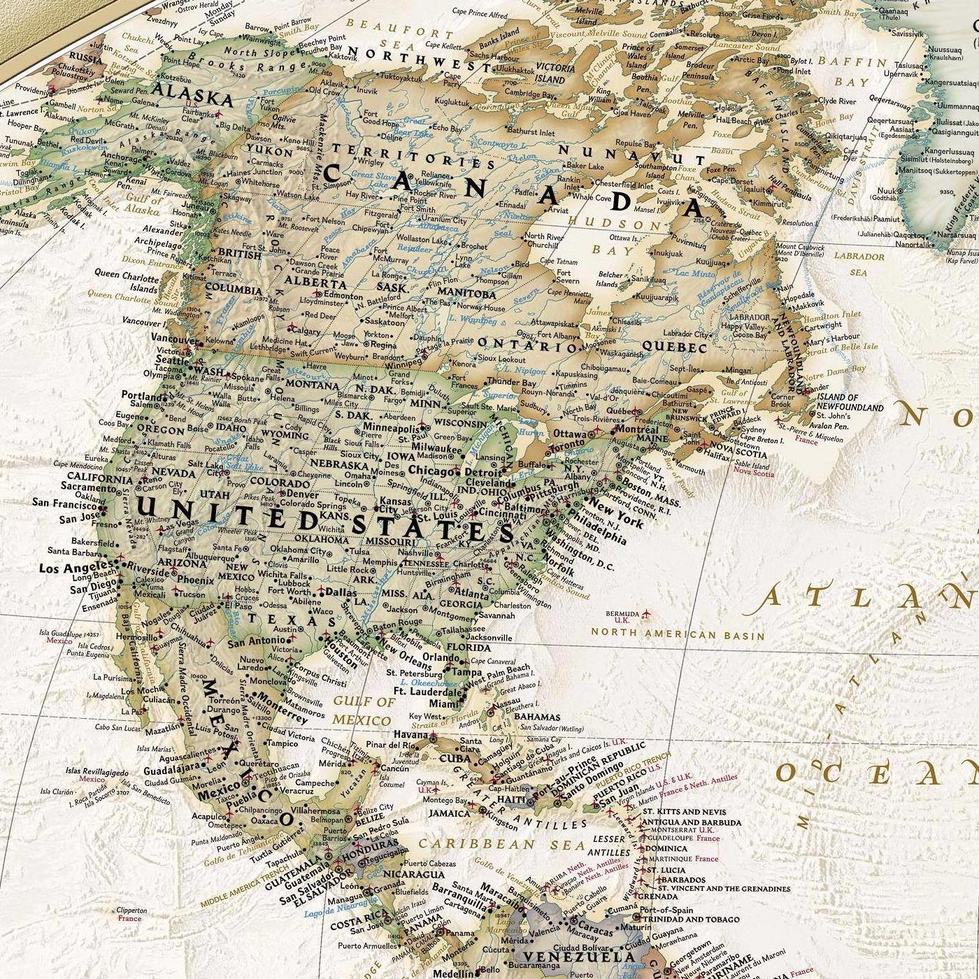 Printable Vintage World Map Antique Style, Very Detailed Map of the ...