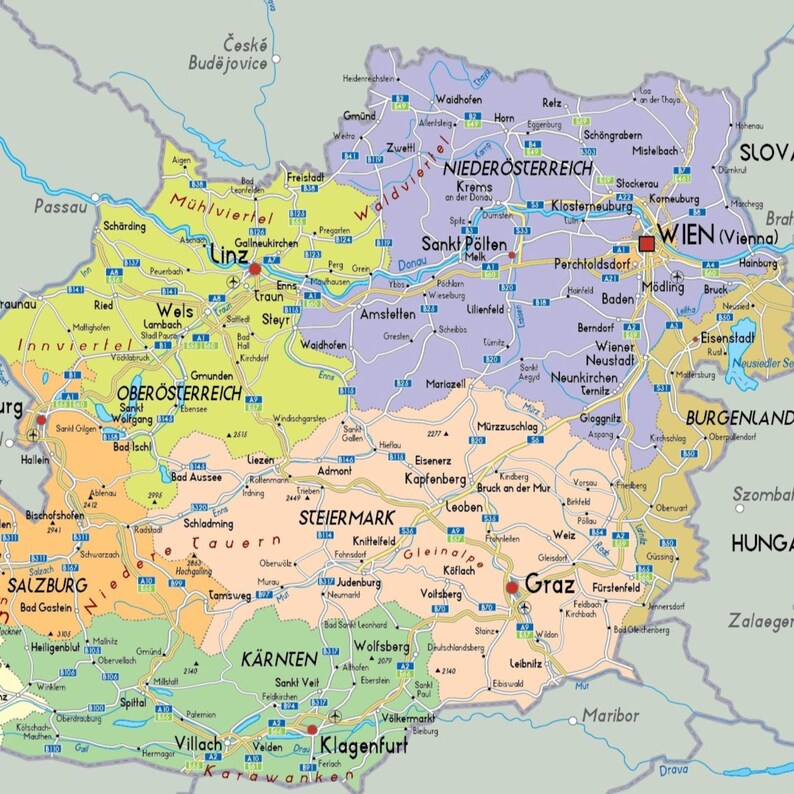 Karte Regionen Sterreich