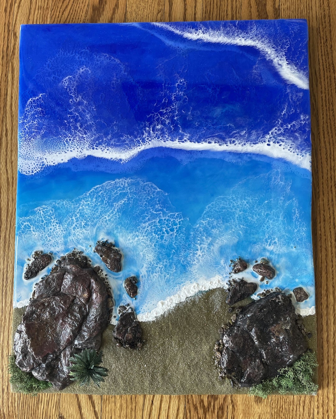 Beautiful Tropical Blue Resin Wall Art! - Etsy