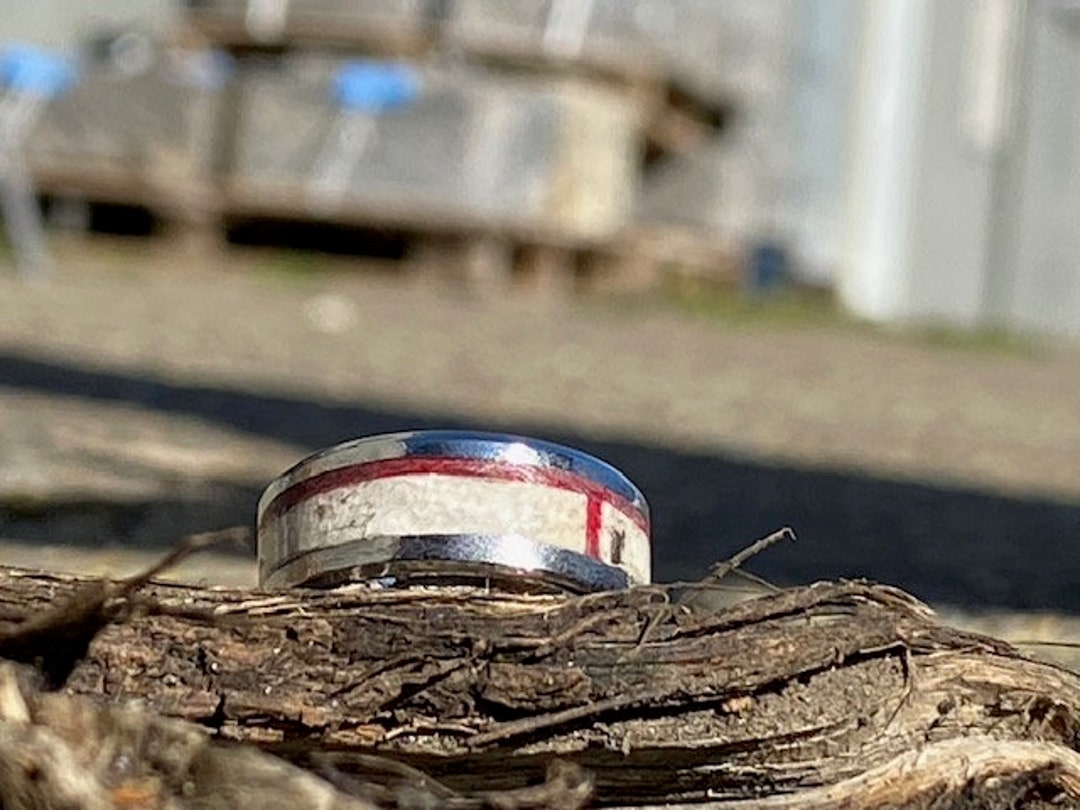 Baseball Inlay Ring - Etsy