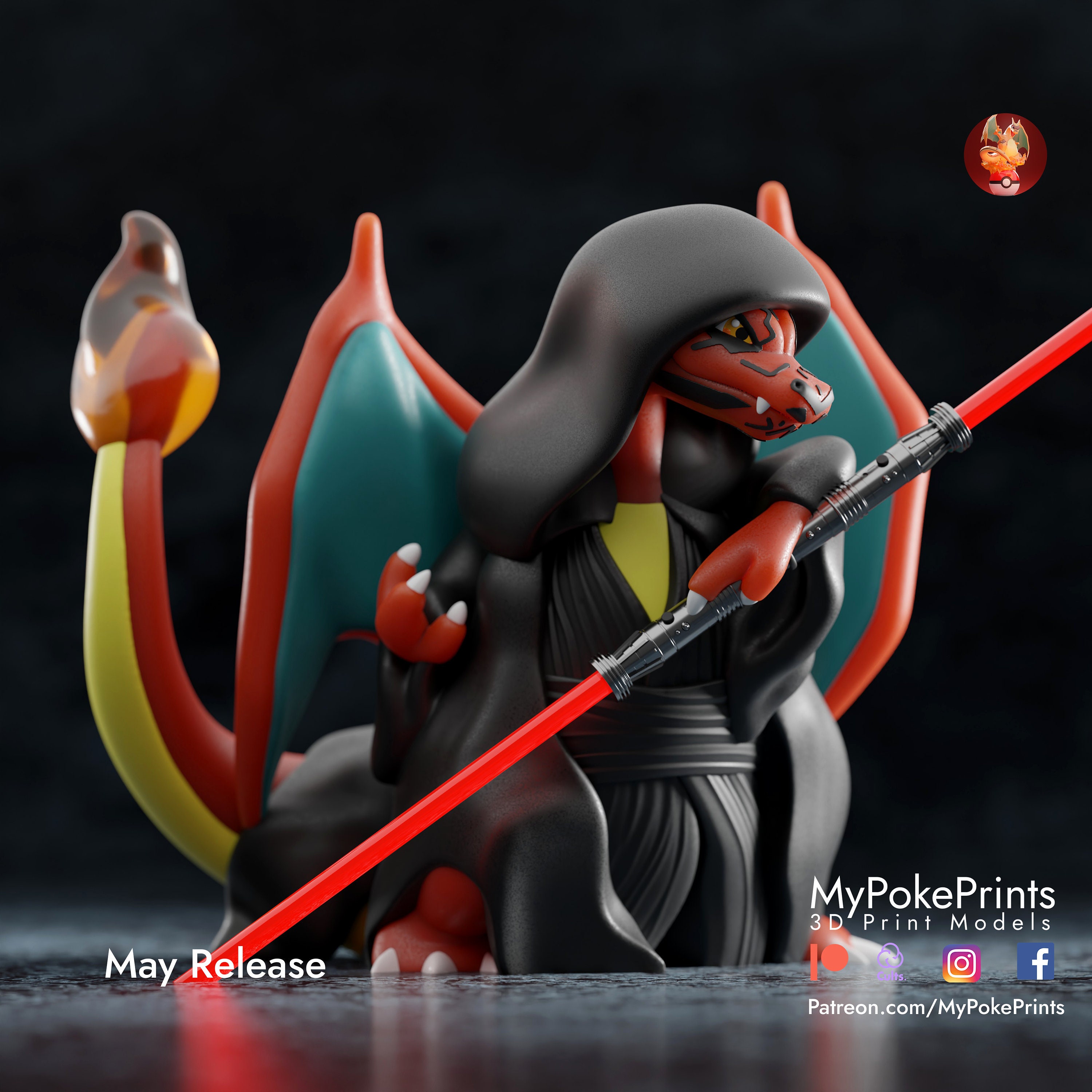 Darth Maulizard Star Wars Inspired charizard - Etsy