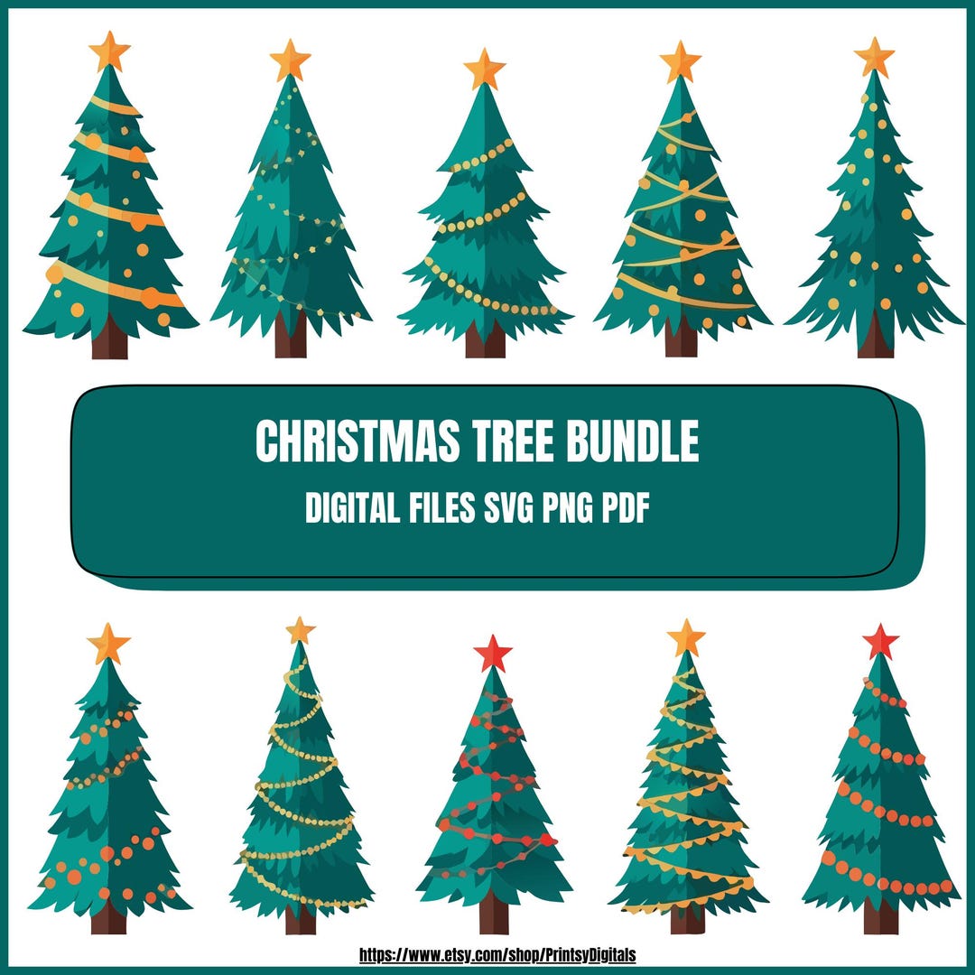 Christmas Tree SVG Bundle , Christmas Trees Clipart SVH PNG Christmas ...