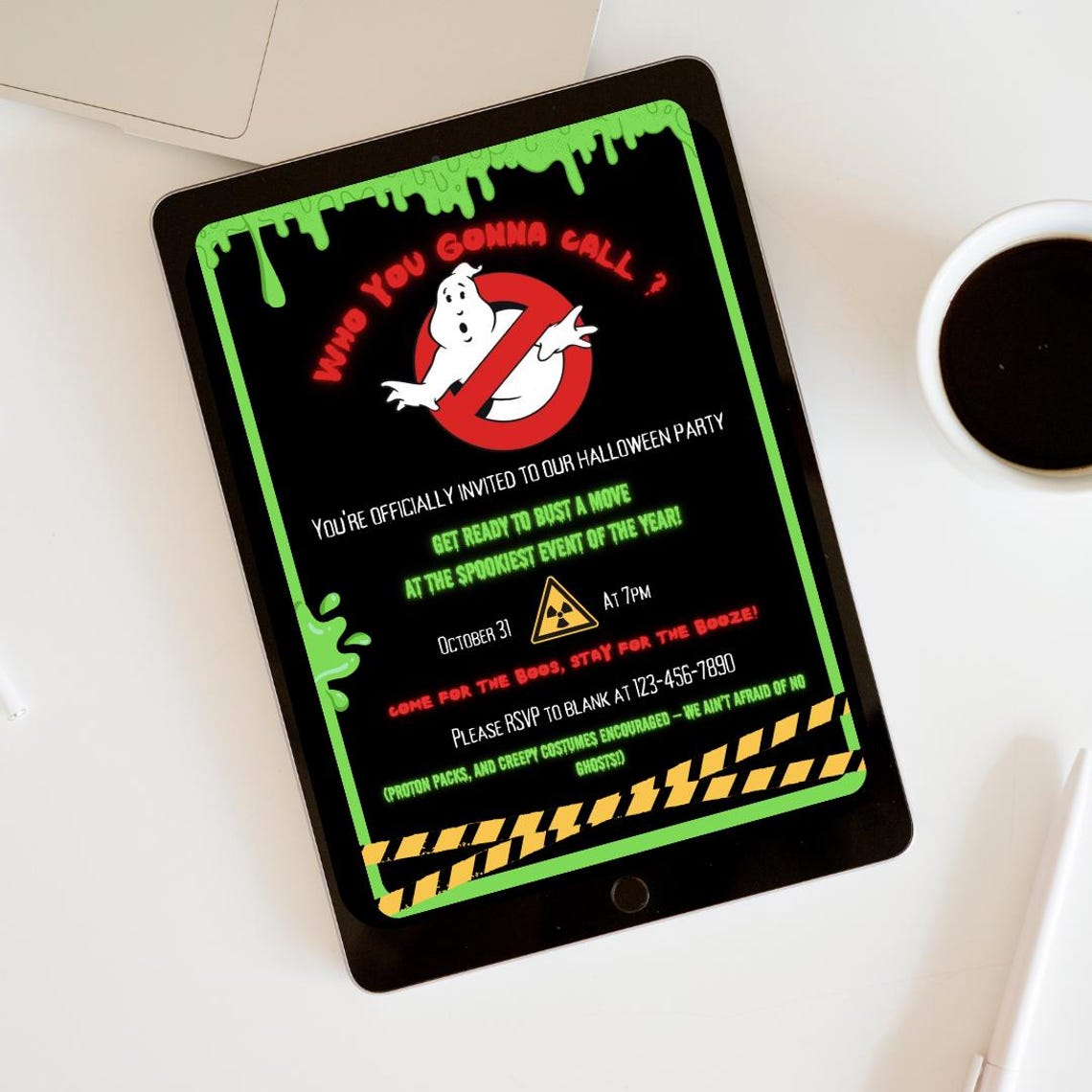 Ghostbusters Invite, Paranormal Birthday Invite, Ghostbuster Birthday ...