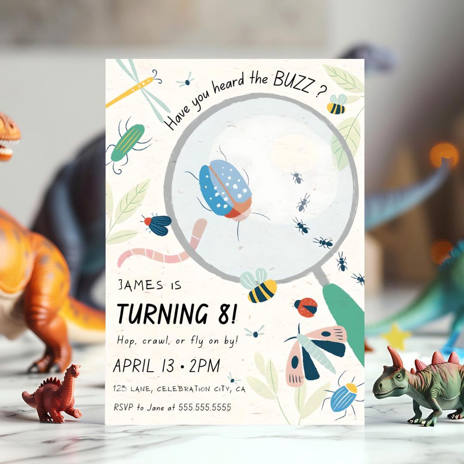Nature-inspired Bugs Birthday Invite,cute Bugs Birthday Invite ...