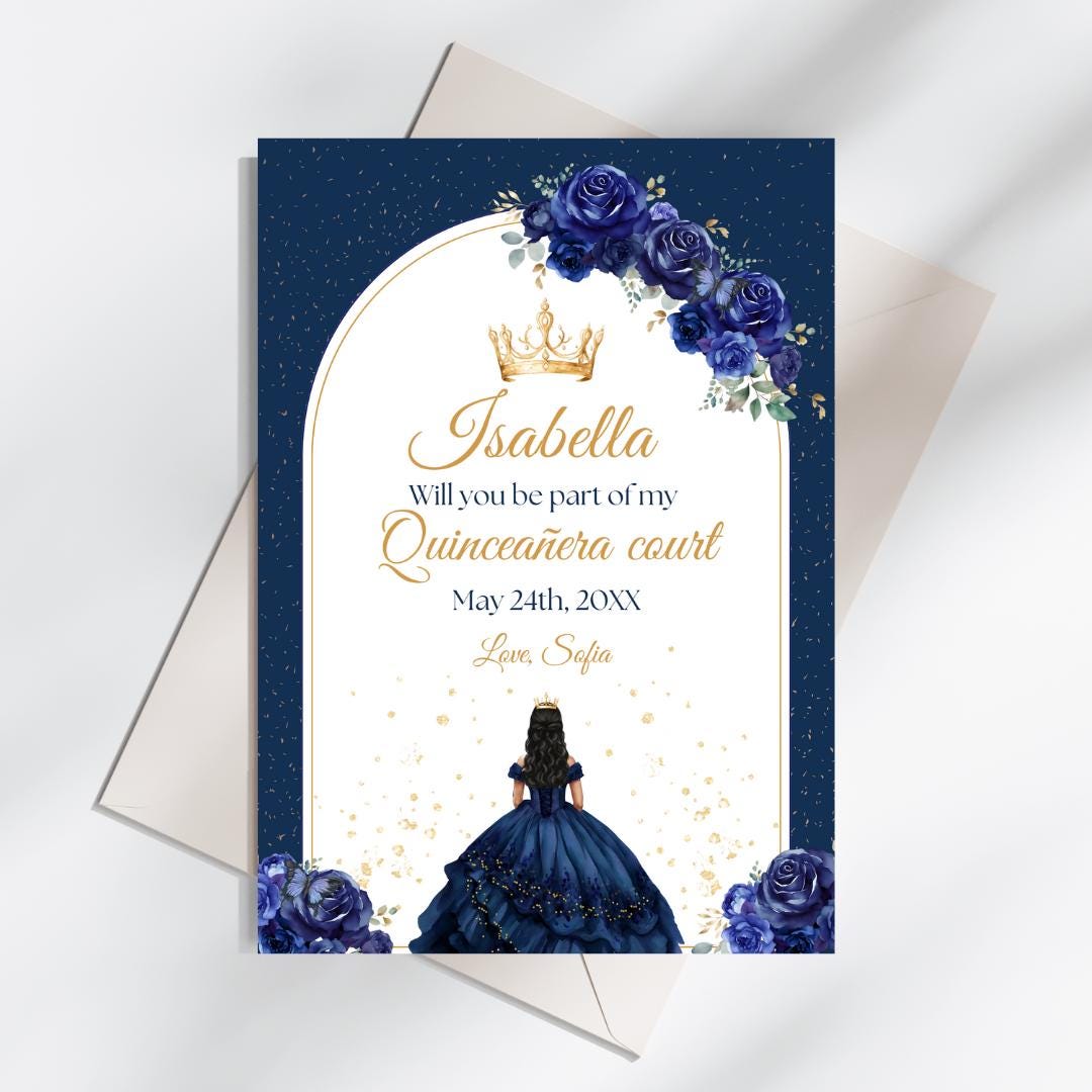 Quinceañera Dama Proposal Digital Invite | 15th Birthday Invite ...