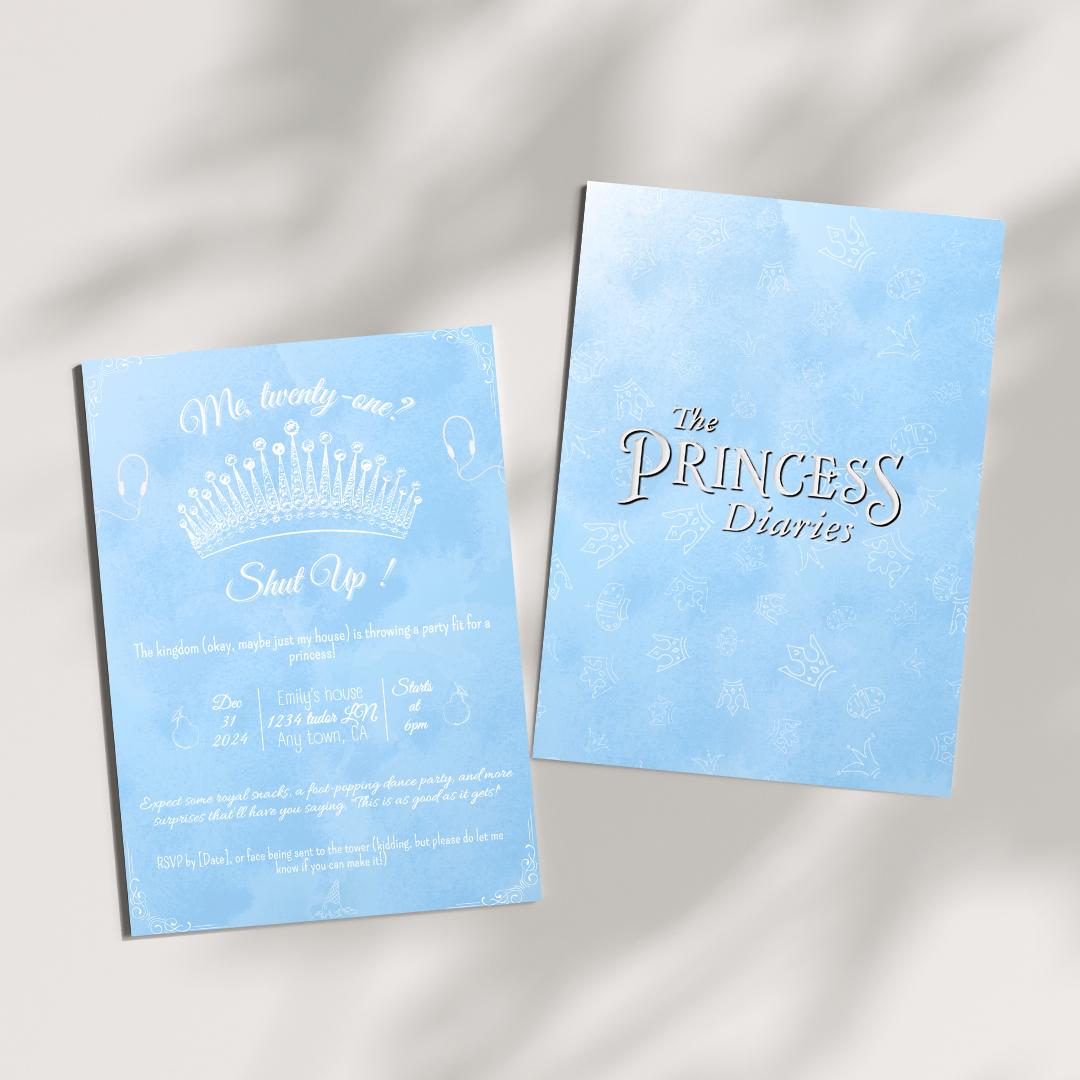 Princess Diaries Movie Birthday Invitation, Royal Birthday Party Invite ...
