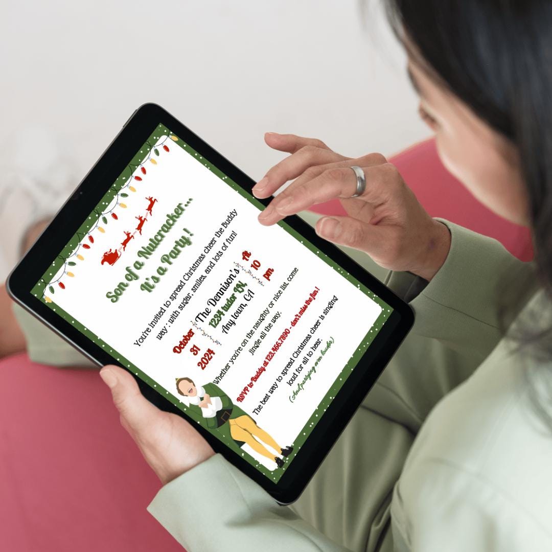 Elf Movie-themed Christmas Party Invitation, Buddy the Elf Holiday Bash ...