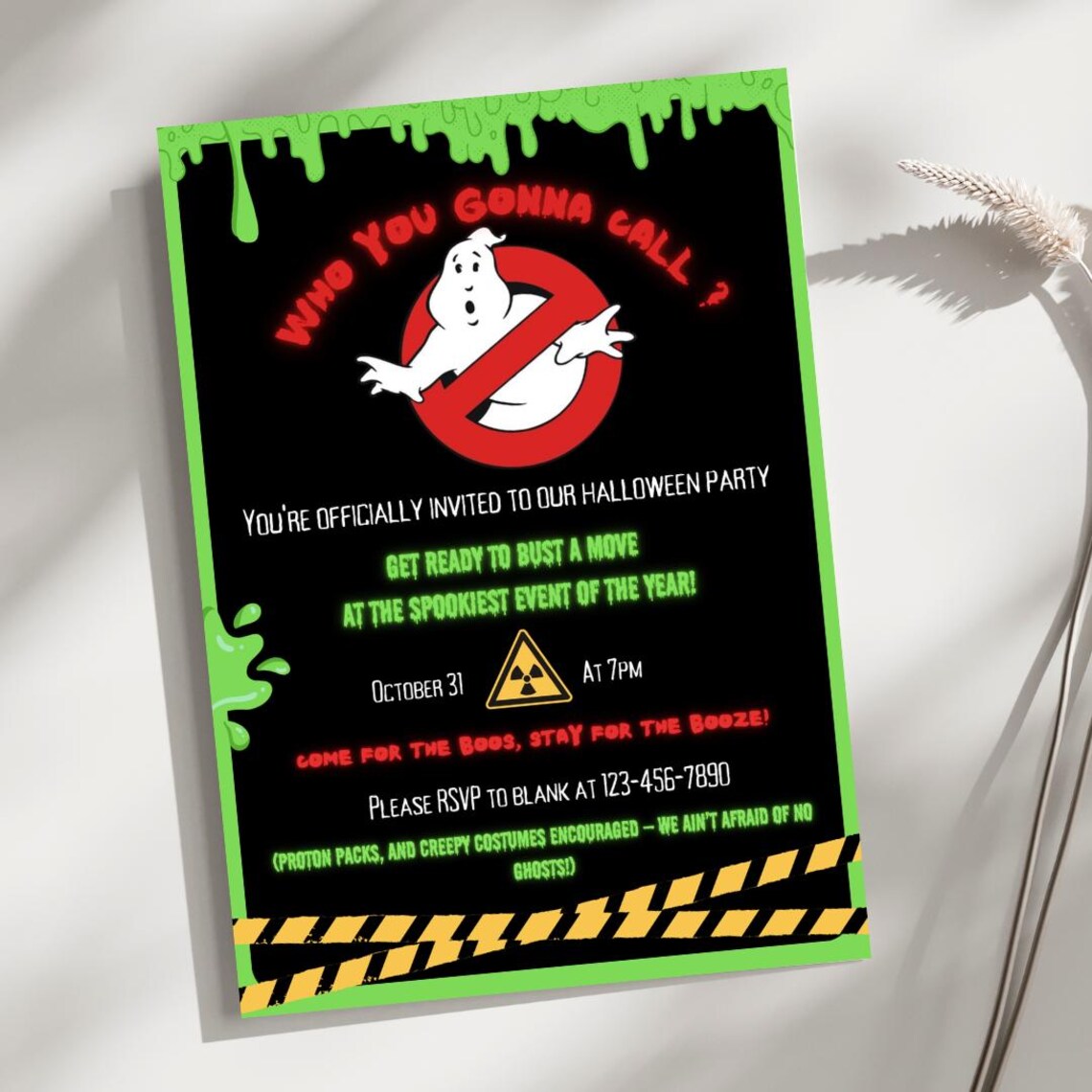 Ghostbusters Invite, Paranormal Birthday Invite, Ghostbuster Birthday ...