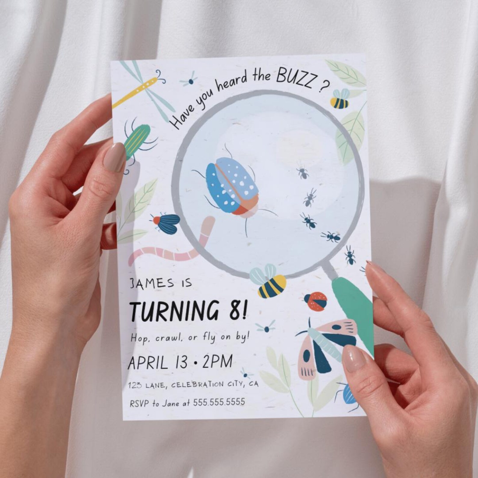 Nature-inspired Bugs Birthday Invite,cute Bugs Birthday Invite ...